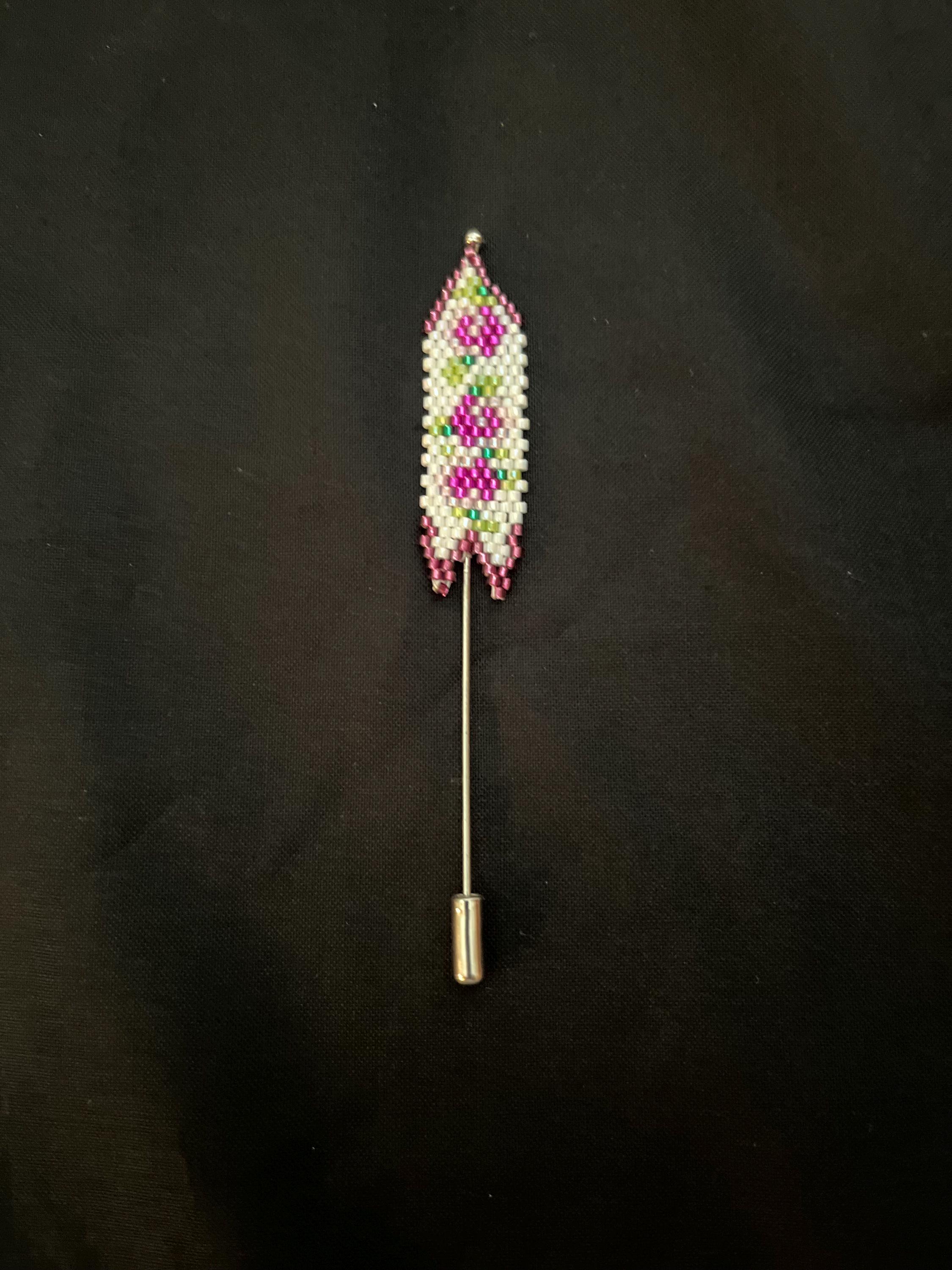 Beaded Hat/lapel Pin - Roses (D) - Etsy