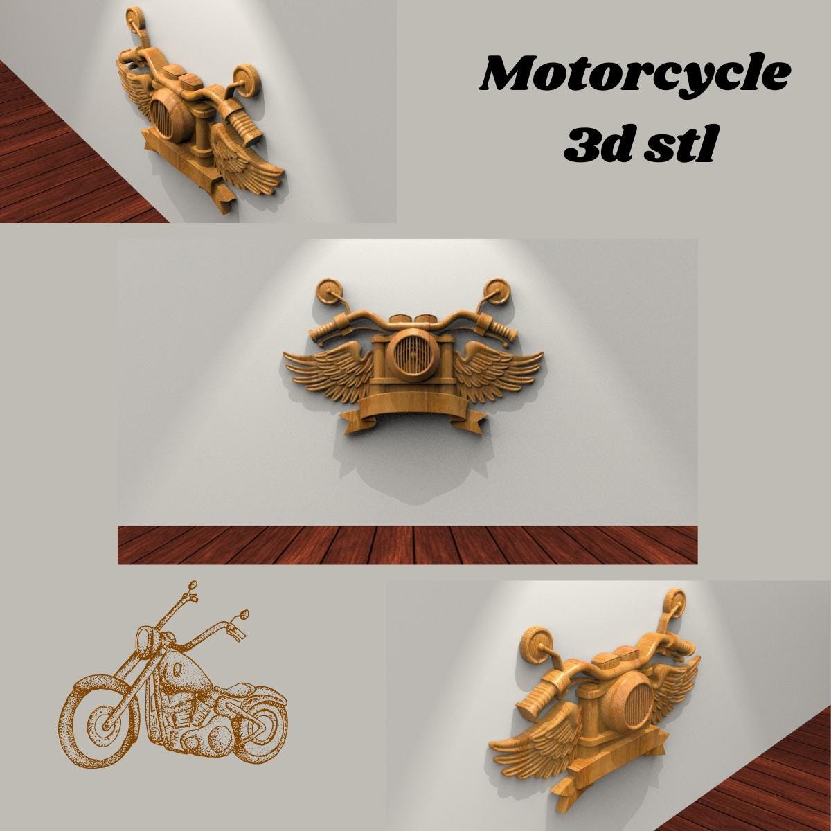 Motorcycle High-quality, 3D STL File - Etsy