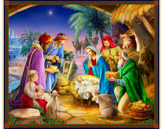 The Nativity Fabric Panel by QT - Etsy