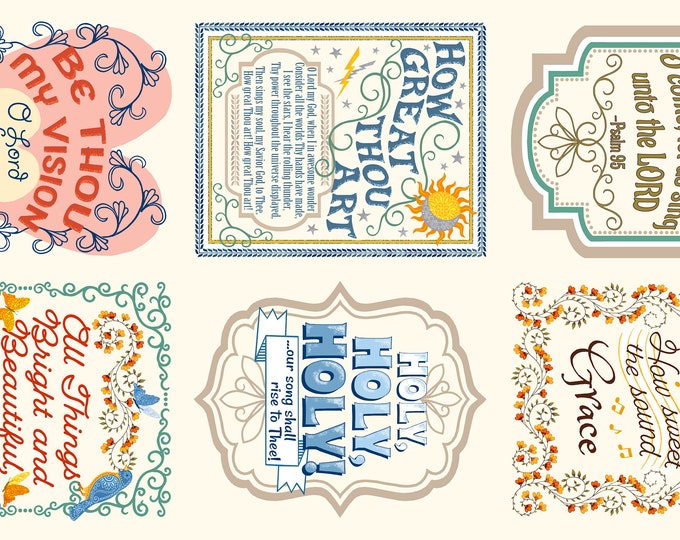 Songs of Faith Hymns Fabric Panel by QT Fabrics, 43 in Wide X 24 in ...