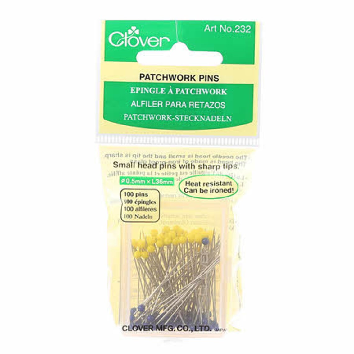 Blue and Yellow Sharp Patchwork Pins in a Box by Clover 100 - Etsy