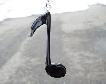 Glass Musical Note /fused Glass/sculpture/figurine/yellow 16 Note Music ...