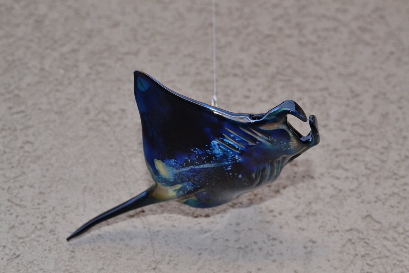 Hanging Glass Manta Ray Ornament Lampwork Sea Life Sculpture | Etsy