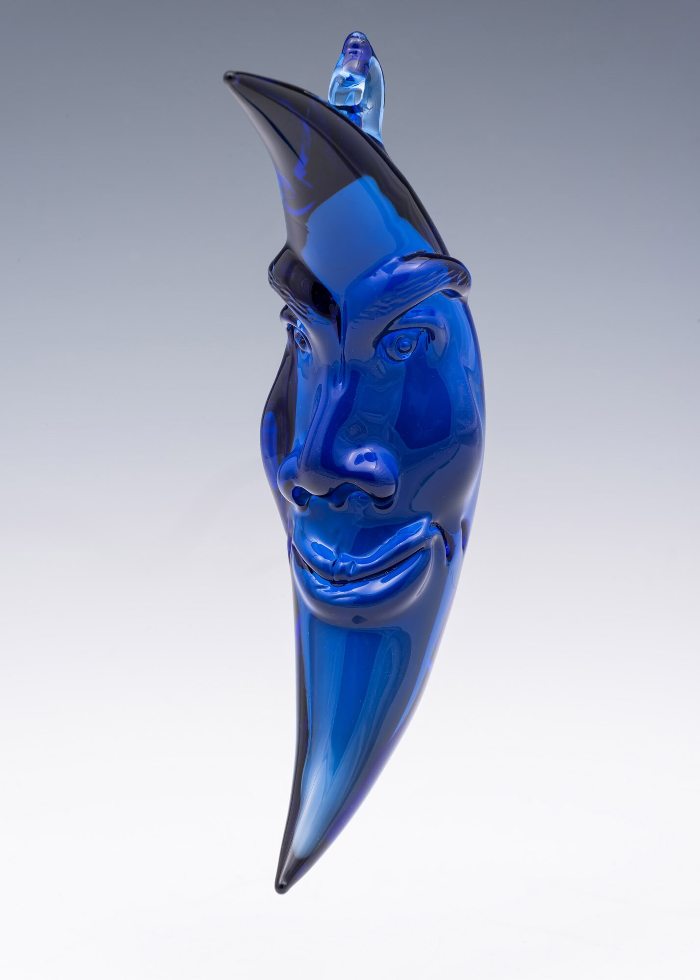 Hanging Glass Moon Ornament Solstice Blue Moon Crescent | Etsy