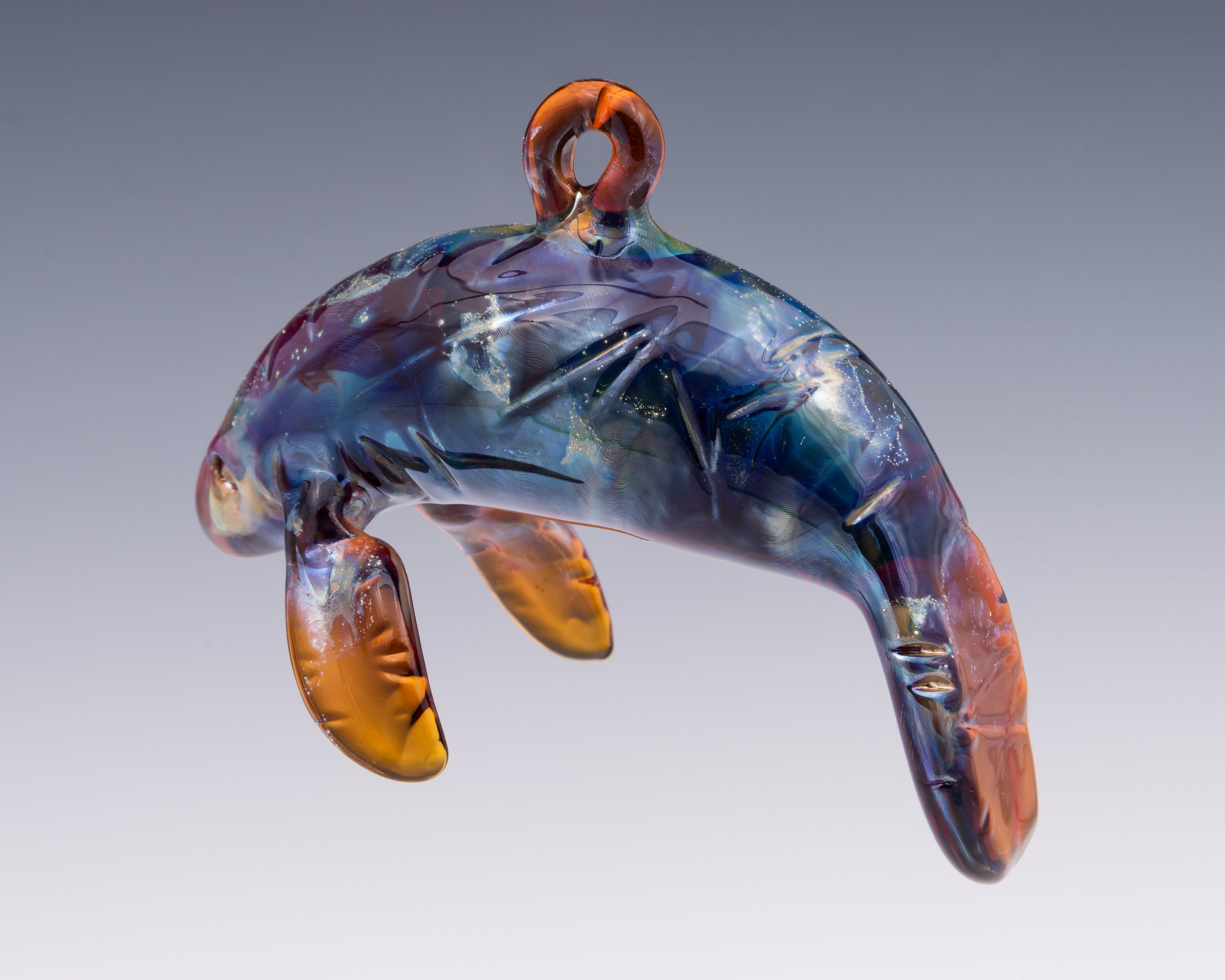 Hanging Glass Manatee Ornament, Sea Cow, Endangered Species Series ...