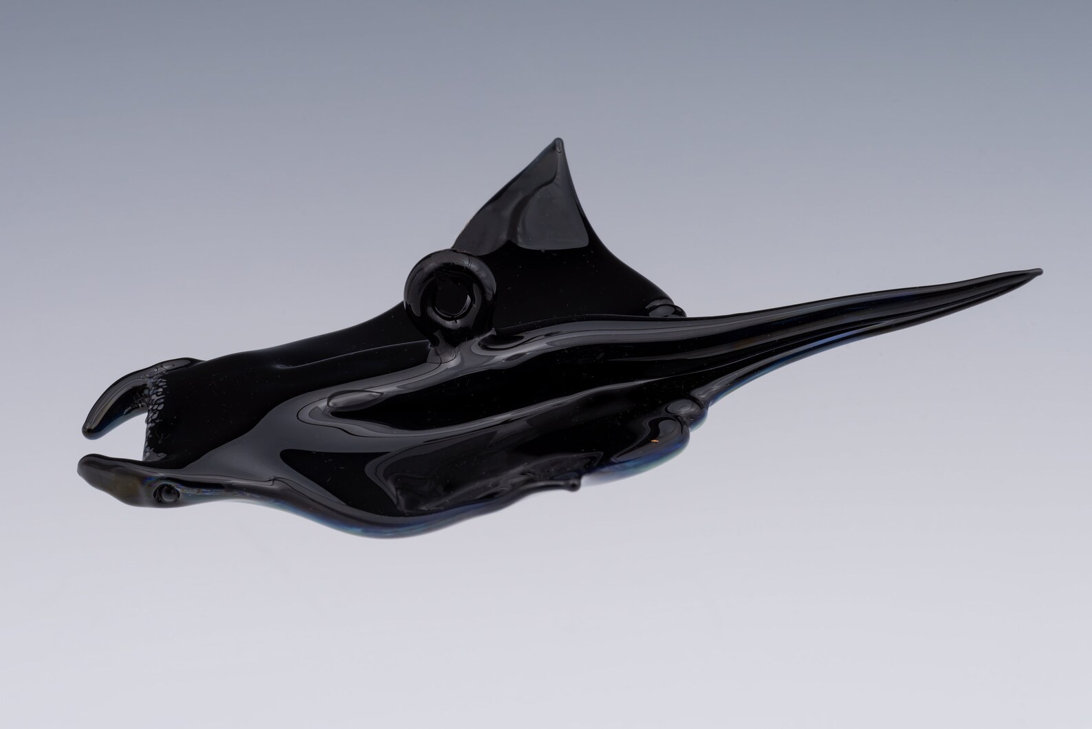 Hanging Glass Manta Ray Ornament, Lampwork Sea Life Sculpture, Ocean ...