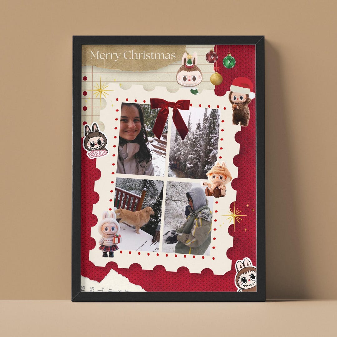 Personalized Labubu Christmas Photo Souvenir Poster | Poster ...