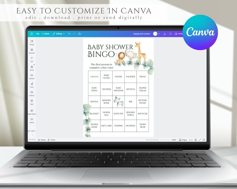 Baby Shower Game Bundle Bingo ABC Diaper Raffle Books | Digital ...