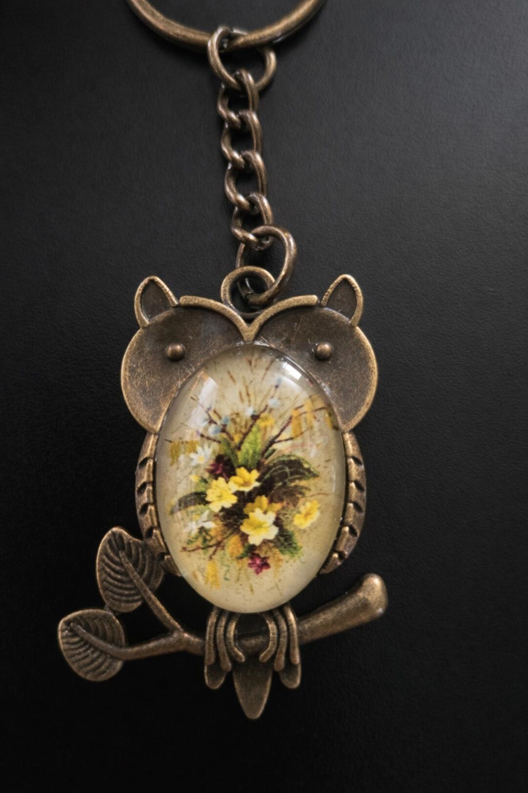 Owl Keychain With Floral Belly - Etsy