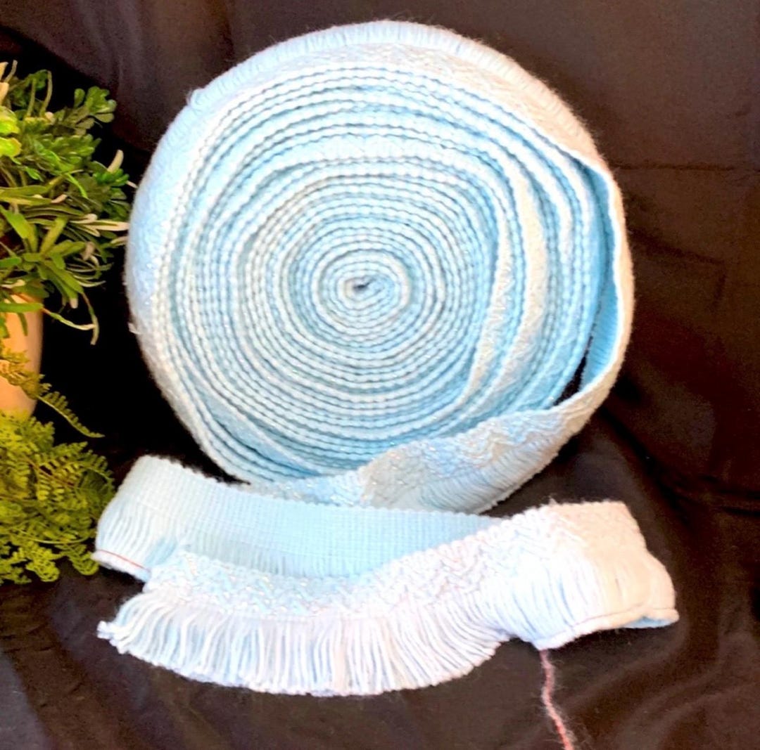 Vintage Bolt of 1960's BABY BLUE Yarn Style Fringe Trim With an ...