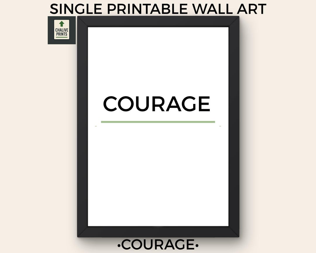 Courage Printable Wall Art, Minimalist Typography (digital Download) - Etsy