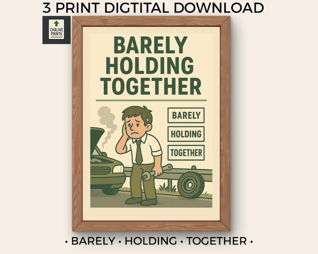 Barely Holding Together Funny Triptych Wall Art - Etsy