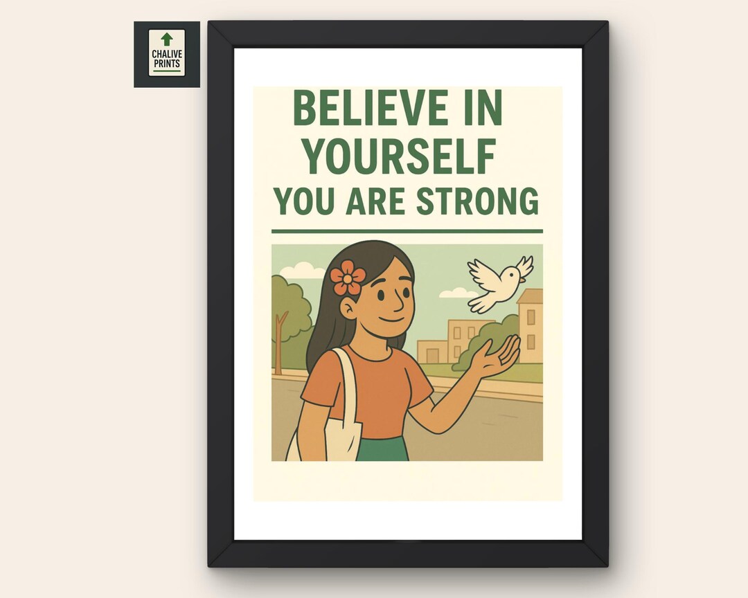 Believe in Yourself Print | Motivational Home Office Decor (digital ...