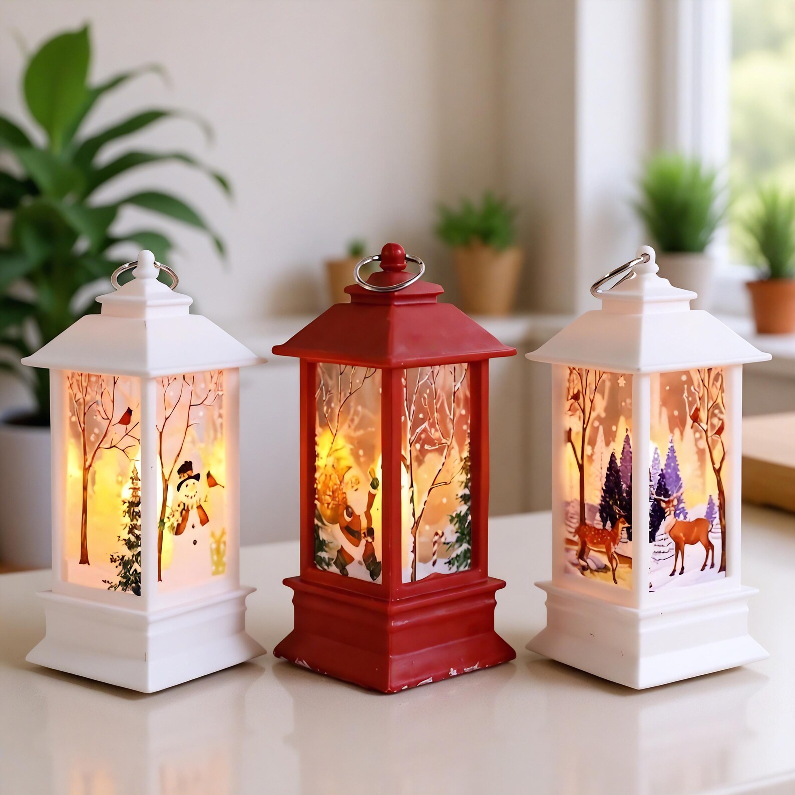 Snowman Christmas Lantern – LED Night Light, Holiday Table Decor - Etsy