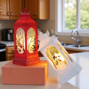Snowman Christmas Lantern – LED Night Light, Holiday Table Decor - Etsy