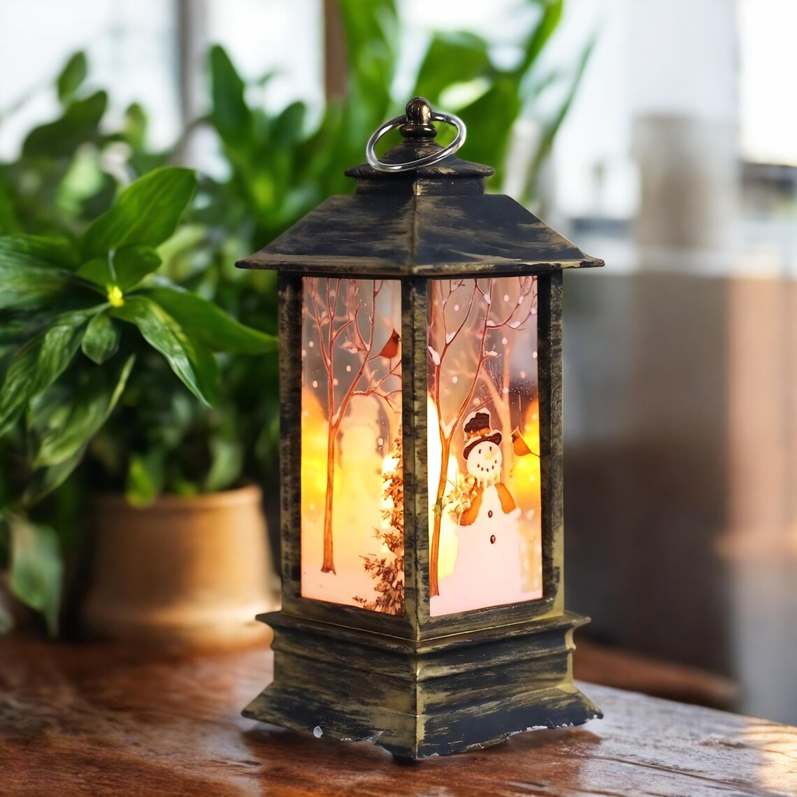 Snowman Christmas Lantern – LED Night Light, Holiday Table Decor - Etsy
