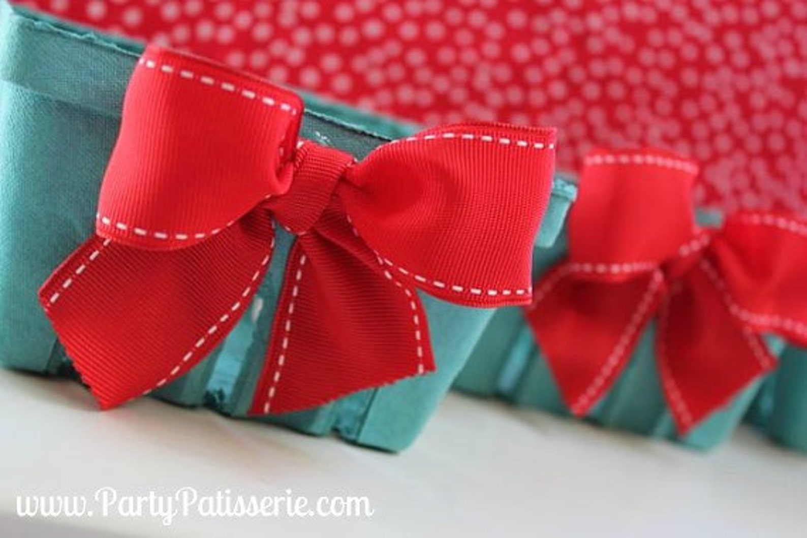Red Bow Berry Baskets Set of 6 Party Favors - Etsy
