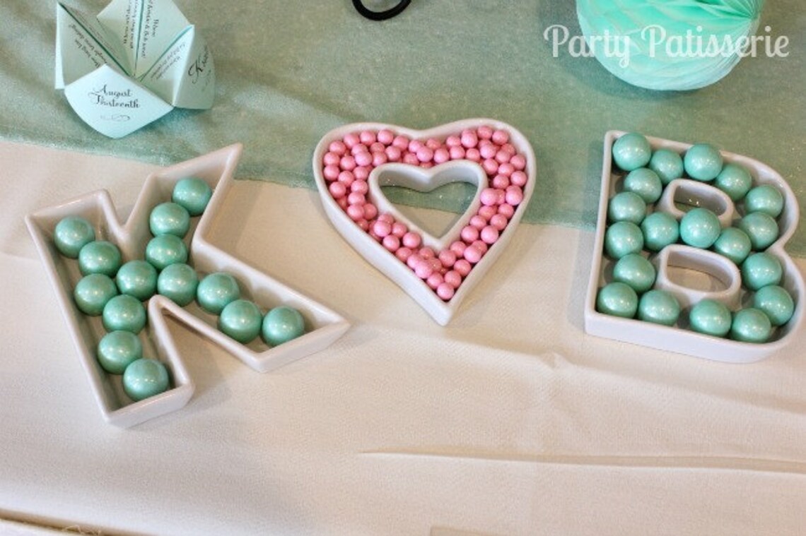 Letter Dishes Wedding Shower Engagement Party Heart Shape - Etsy