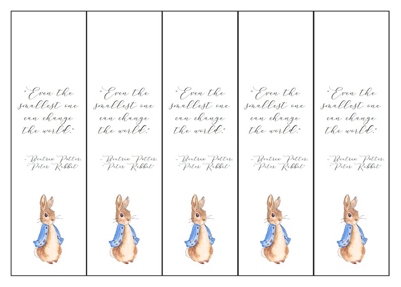 Peter Rabbit Bookmark Beatrix Potter Baby Shower Book - Etsy