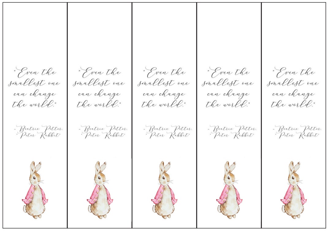 Peter Rabbit Bookmark, Beatrix Potter, Baby Shower, Book Shower, Easter ...