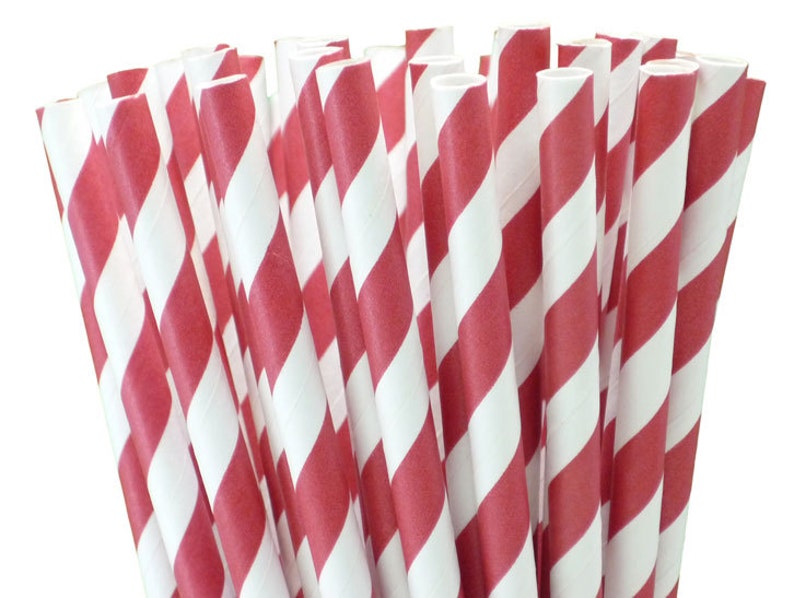 Red Striped Paper Straws Valentine Day Christmas Wedding | Etsy