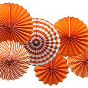 Hanging Paper Fans Set, Orange, Banner, Halloween, Graduation, Wedding ...