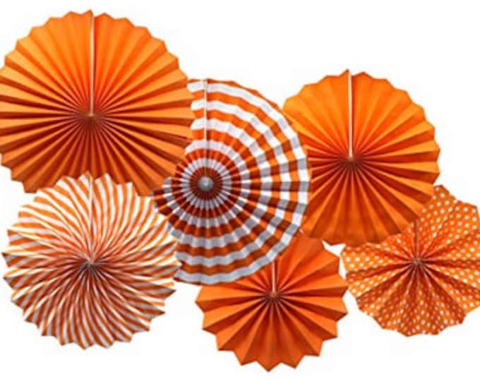 Hanging Paper Fans Set, Orange, Banner, Halloween, Graduation, Wedding ...