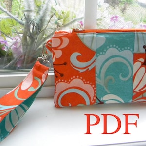 Wristlet PDF PURSE Sewing Pattern, Thumbprint Patterns, Clutch, Purse ...