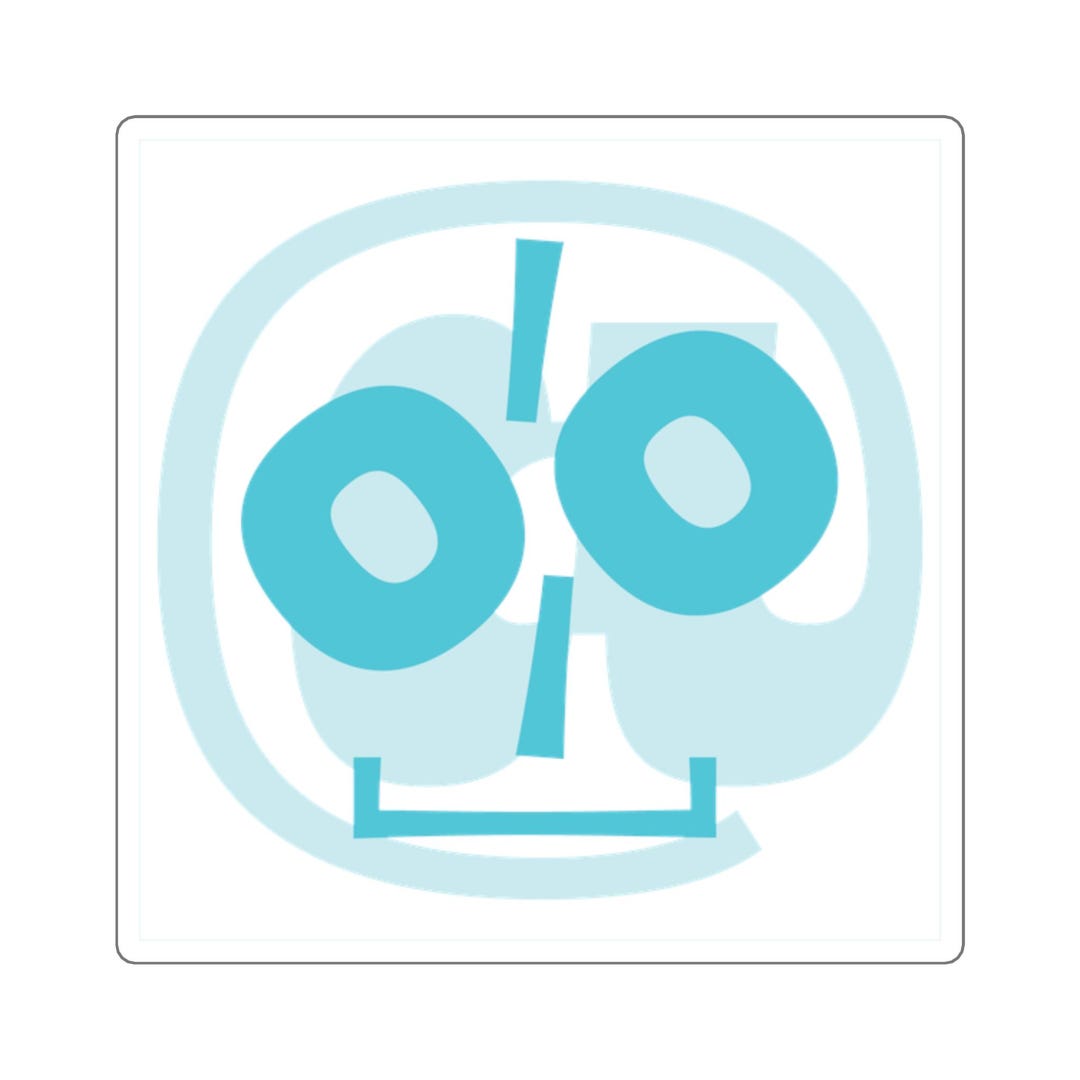 Happy Glyph Face - Bubbly Blue - Square Stickers - Etsy