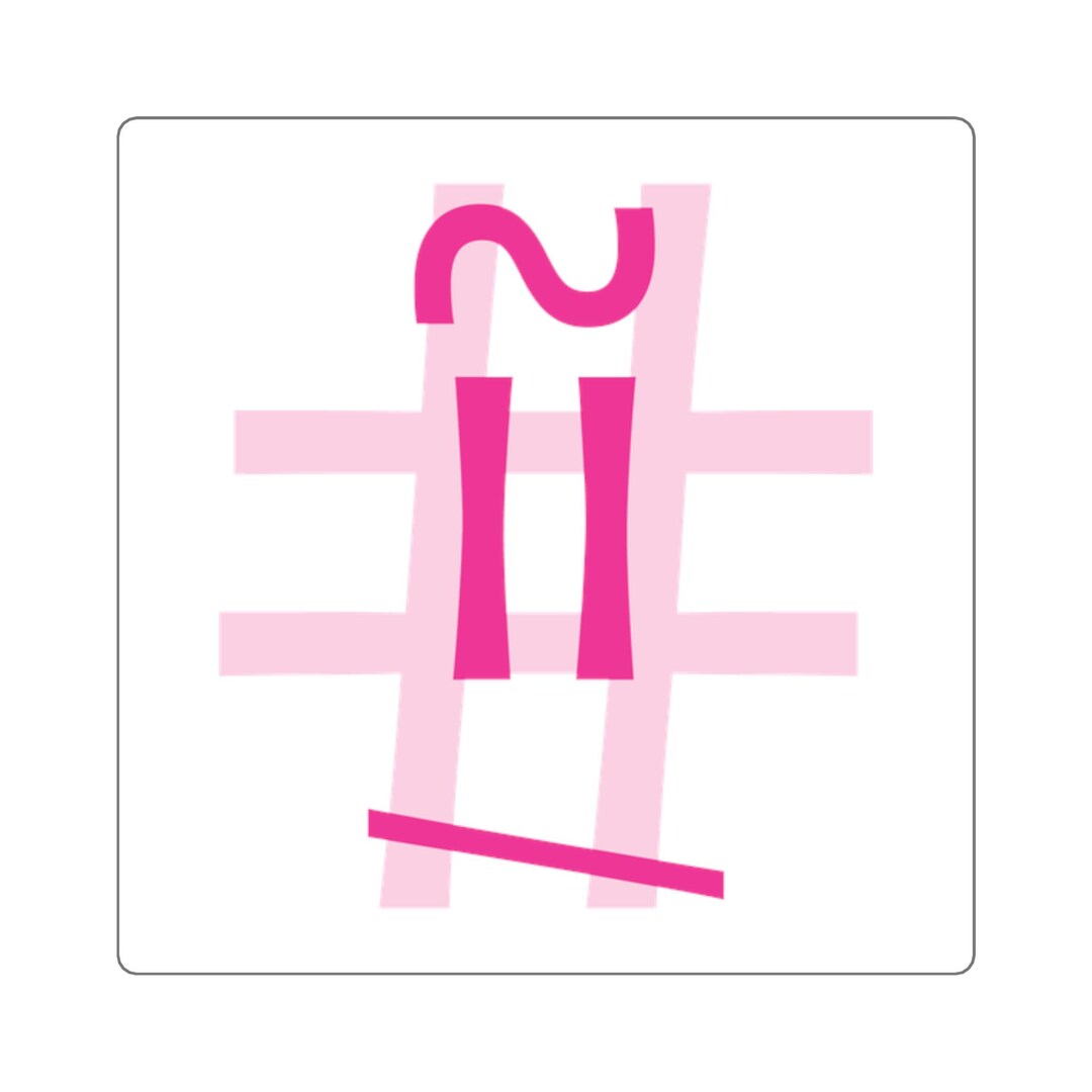 Curious Glyph Face - Playful Pink - Square Stickers - Etsy