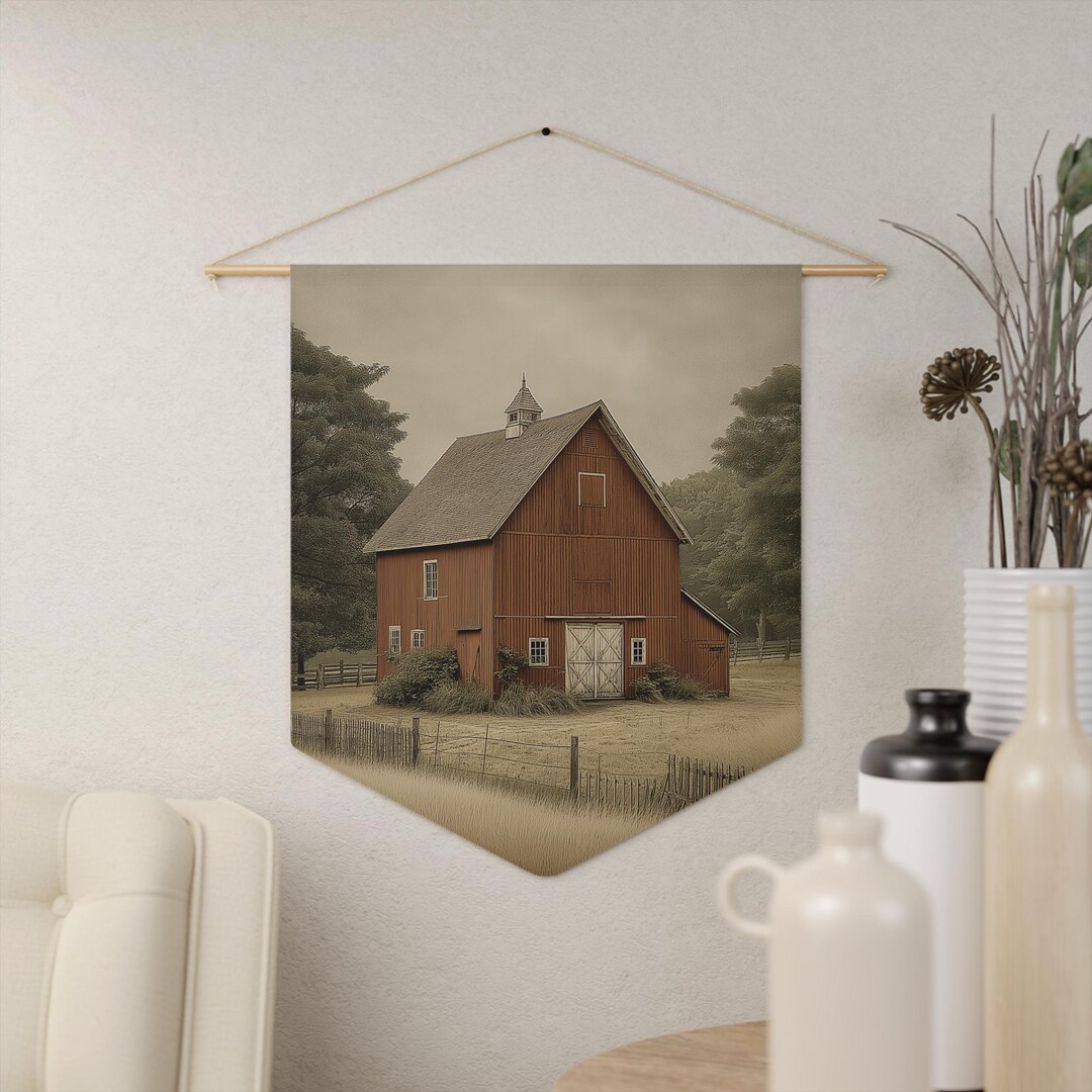 Rustic Farmhouse Pennant Banner, Vintage Barn Decor, Country Style Wall ...