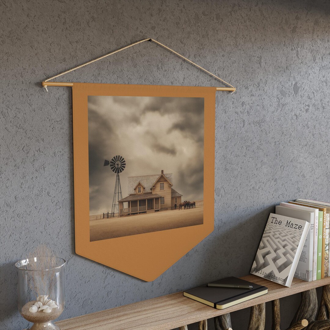 Rustic Pennant Wall Decor, Farmhouse Wall Hanging, Vintage Aesthetic ...