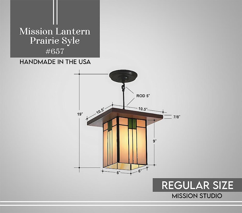 Mission Style Prairie Lantern – Artisan Pendant Light – Hand-rolled ...
