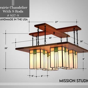 Prairie Chandelier - Craftsman Light Fixture - Large Size - Etsy