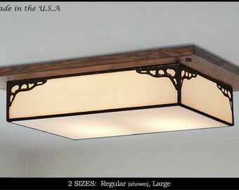 Dining Room Light Fixture Mission Style Vintage Style Glass - Etsy