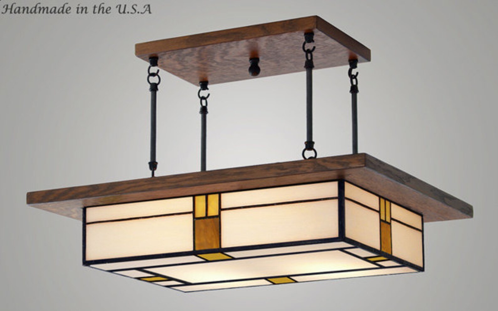 Dining Room Light Fixture Mission Style Vintage Style Glass - Etsy