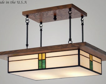 Prairie Chandelier Craftsman Light Fixture Large Size - Etsy