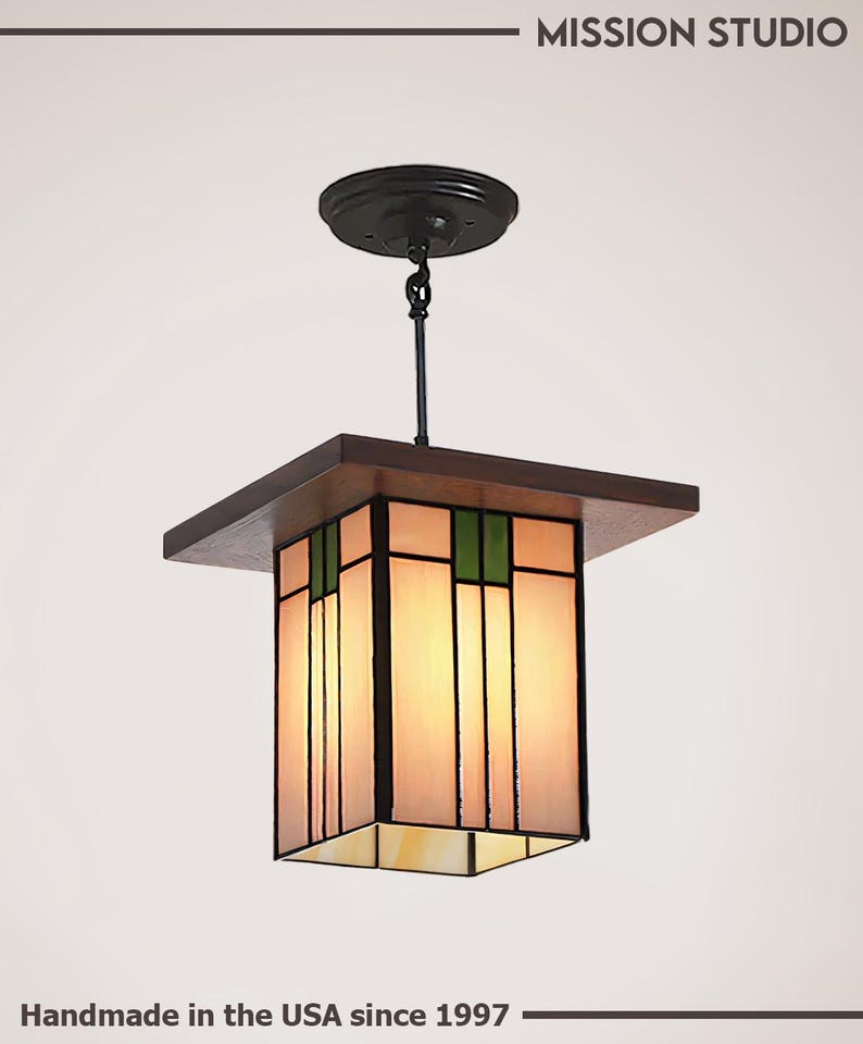 Mission Style Prairie Lantern – Artisan Pendant Light – Hand-rolled ...