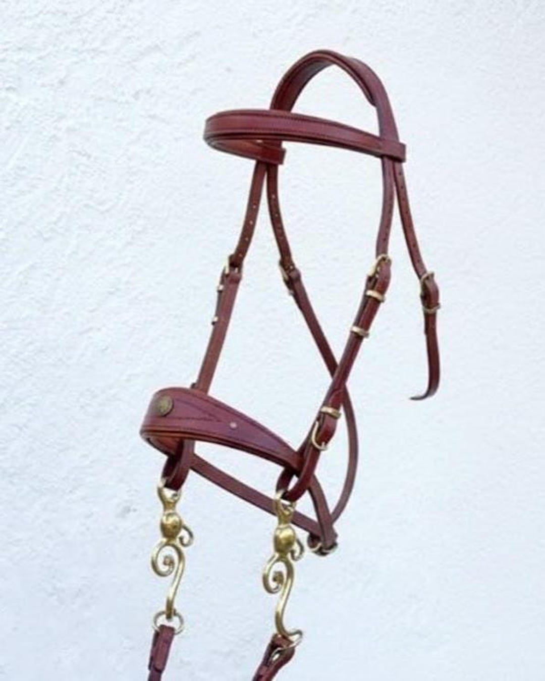 Leather Horse Bridle Padded English Tack Flash Noseband Dressage ...