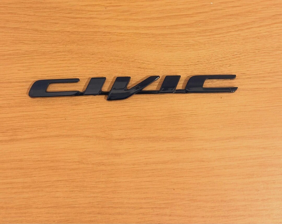 Custom Honda Civic Black Logo Badge – Rear Boot Emblem Lettering ...
