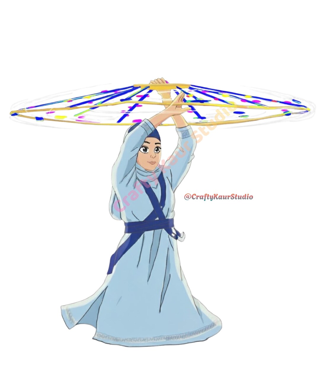3inch Sticker | Sikh Girl Gatka Spinner Sticker | Waterproof Laptop ...