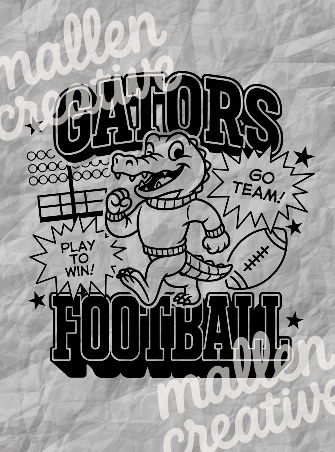 Retro Gators Mascot PNG | Vintage School Spirit Clipart | Alligator ...