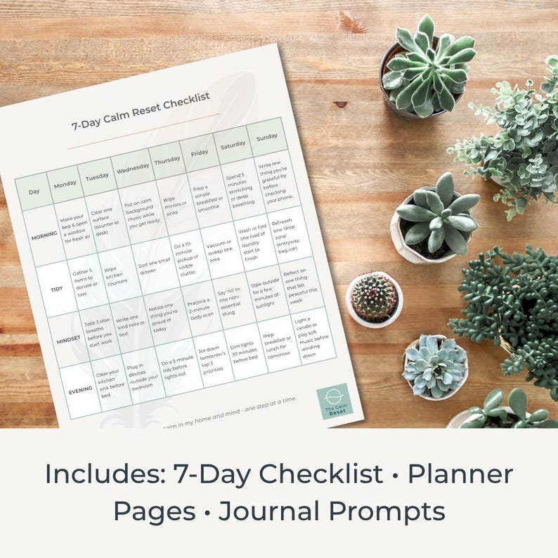 Calm Home Reset Kit: Printable Planner, Routine Tracker (digital ...