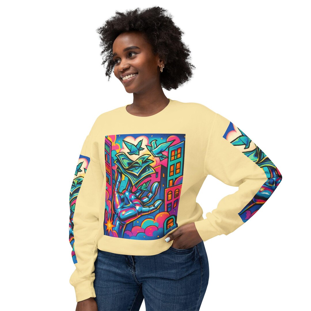 Origami Crane Sweatshirt, Urban Pop Art Crewneck, Unisex Jumper - Etsy