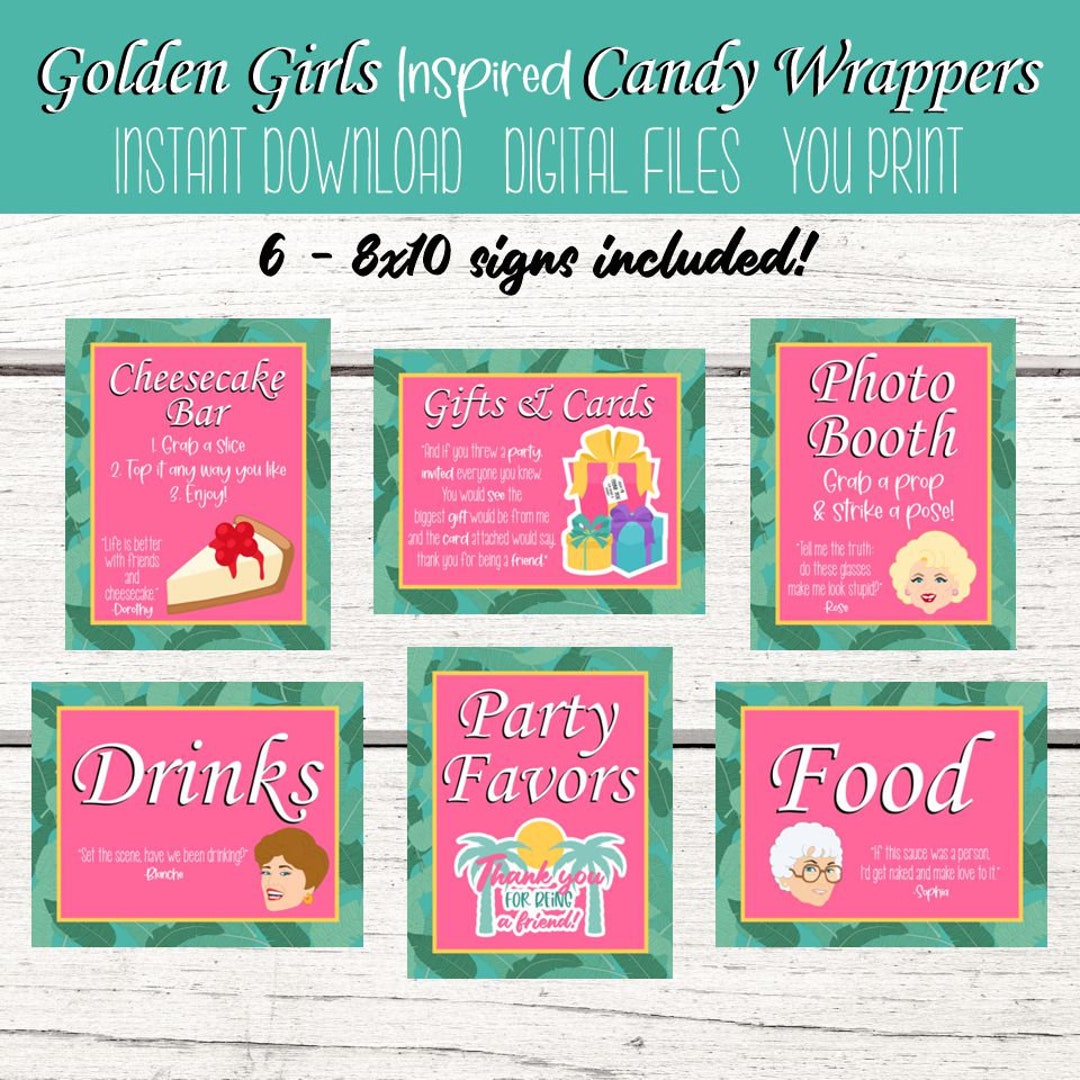 Golden Girls Party. Golden Girls Party Signs. Golden Girls Table Sign ...