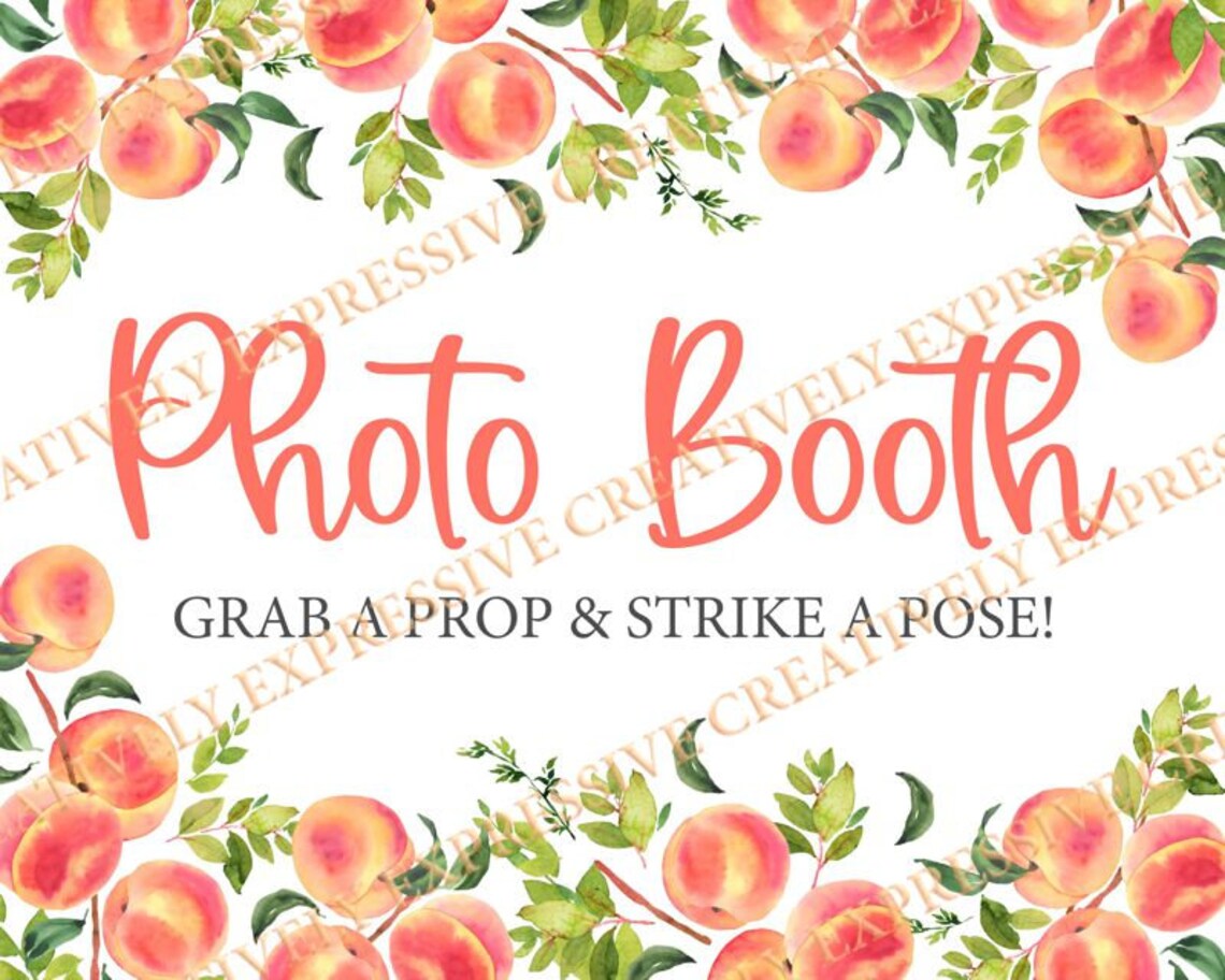 Peach Party Signs. Peach Table Sign. Photo Booth Sign. Drinks Sign ...