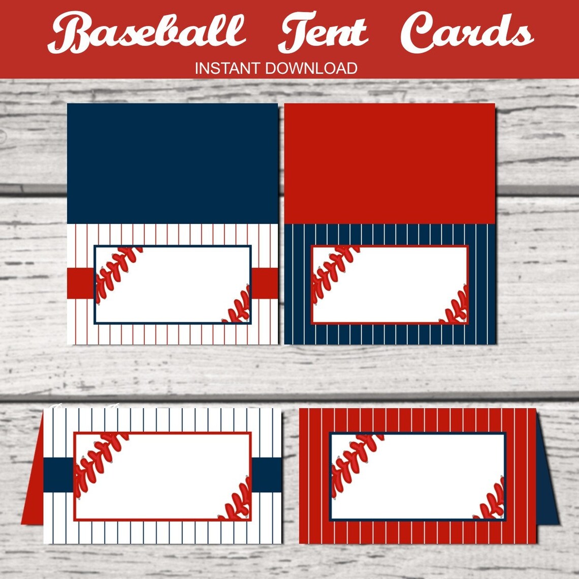 Baseball Party Tent Cards, Baseball Food Tent Cards, Baseball Birthday ...