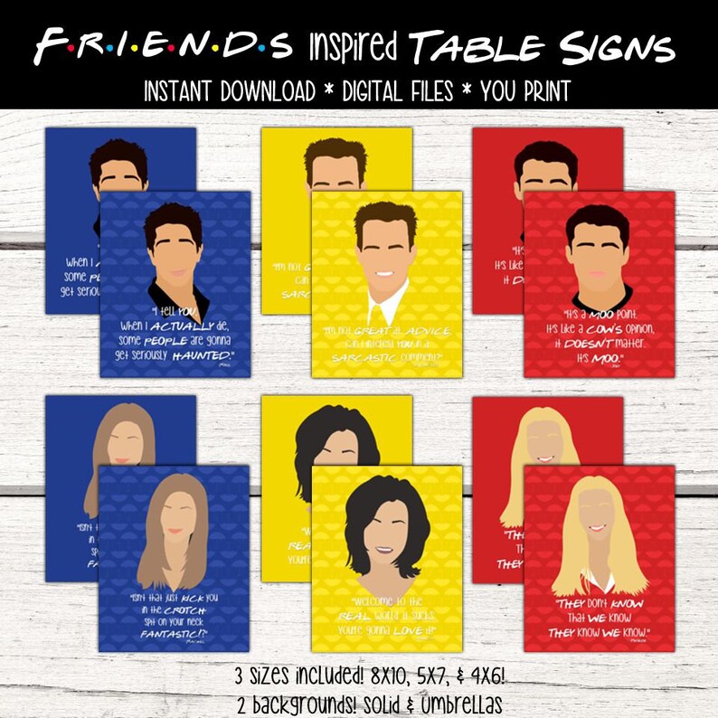 Friends Party Signs Friends Inspired Table Decorations - Etsy