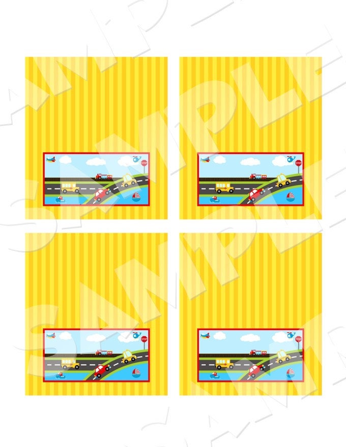 Transportation Party Tent Cards, Transportation Food Tent Cards ...