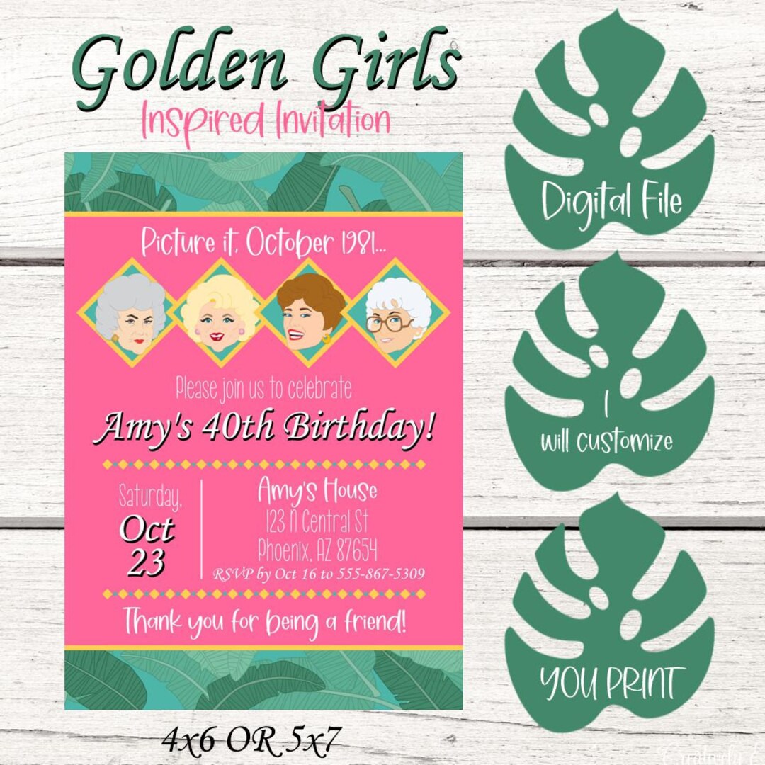 Golden Girls Invitation. Custom Golden Girls Inspired Birthday ...